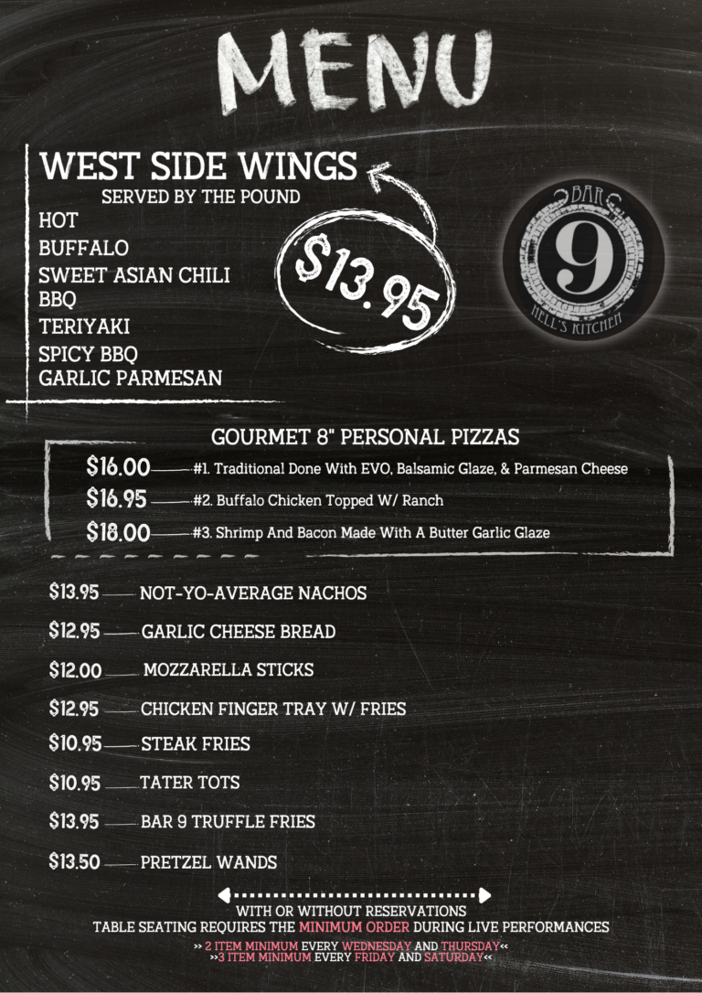 menu – Bar Nine