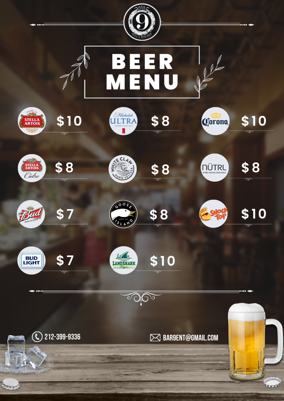 menu – Bar Nine